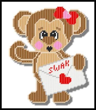 "Monkey Love SWAK" | Plastic Canvas Pattern