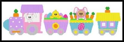 "Easter Bunny Train Set" | Plastic Canvas Pattern