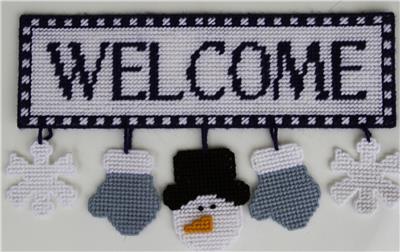 "January Welcome Sign" | Plastic Canvas Pattern