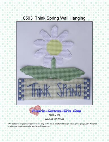 "Think Spring Wall Hanging" | Plastic Canvas Pattern