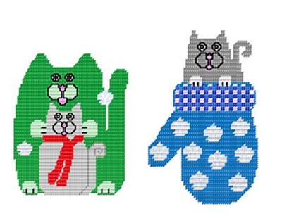 "Ready For Winter Kitties" | Plastic Canvas Pattern