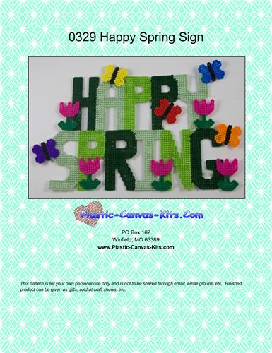 "Happy Spring Wall Hanging" | Plastic Canvas Pattern