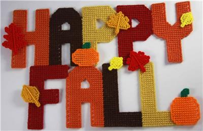 "Happy Fall Wall Hanging" | Plastic Canvas Pattern