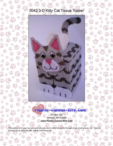 "Kitty Cat Tissue Topper" | Plastic Canvas Pattern