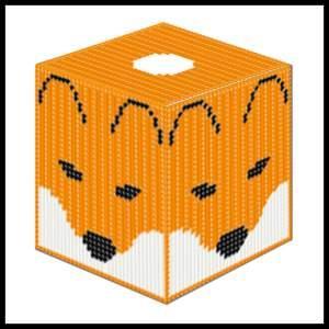 "Fox Tissue Box Cover" | Plastic Canvas Pattern