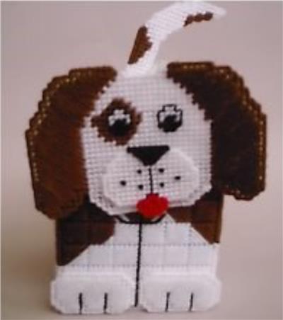 "Puppy Dog Tissue Topper" | Plastic Canvas Pattern