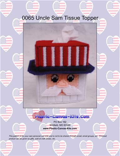 "Uncle Sam Tissue Topper" | Plastic Canvas Pattern