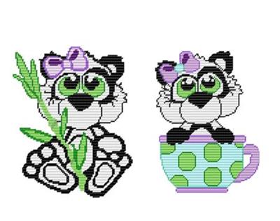 "Cutie KaToodles Panda's" | Plastic Canvas Pattern