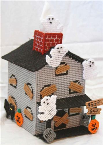 "Haunted Halloween House Tissue Topper"