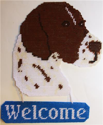 "Pointer Welcome Sign" | Plastic Canvas Pattern
