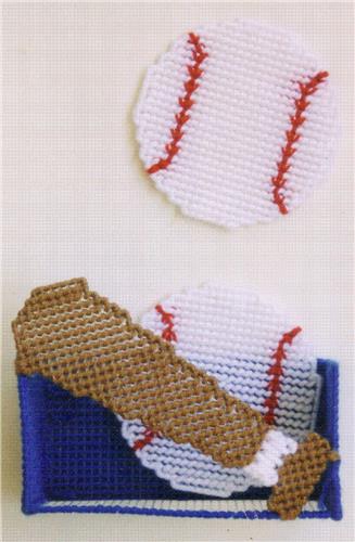 "Baseball Coaster Set" | Plastic Canvas Pattern