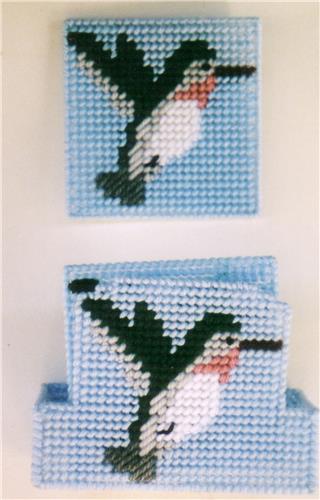 "Hummingbird Coaster Set" | Plastic Canvas Pattern