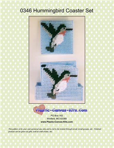 "Hummingbird Coaster Set" | Plastic Canvas Pattern