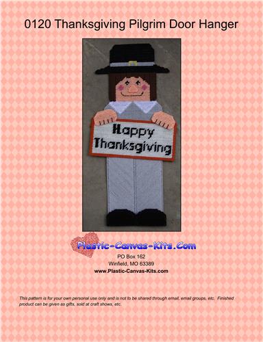 "Happy Thanksgiving Pilgrim Door Hanger"