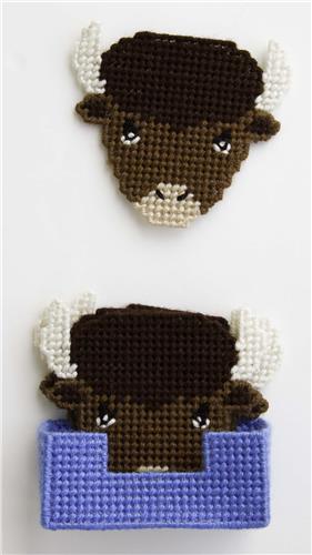 "Bison/Buffalo Coaster Set" | Plastic Canvas Pattern